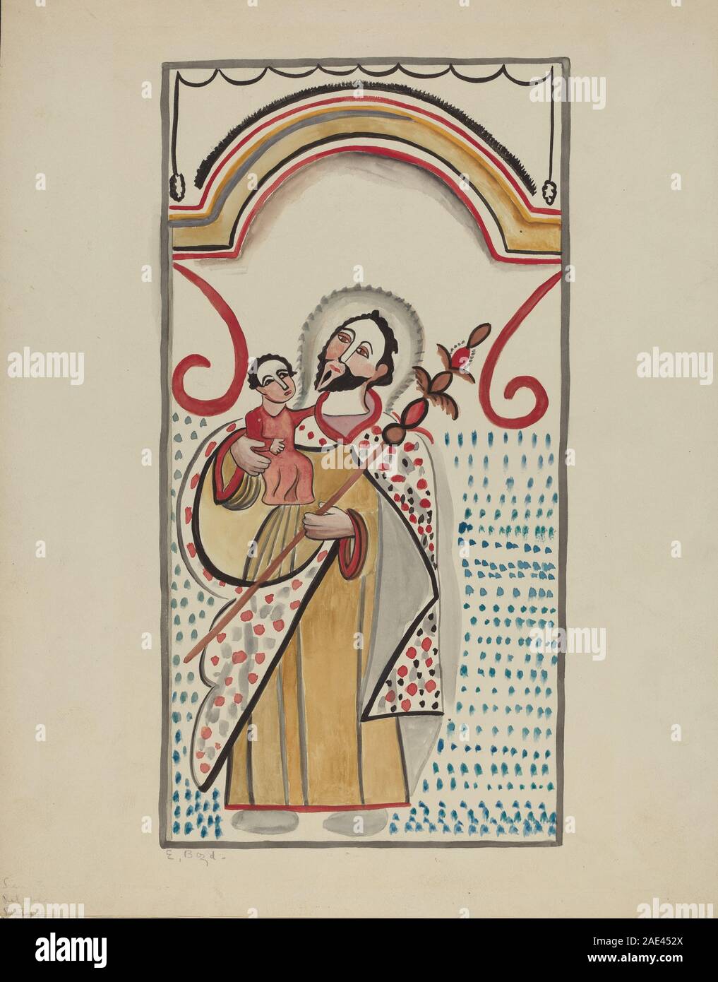 A detail from the large altar on the east wall of the Sanctuario Church ...
