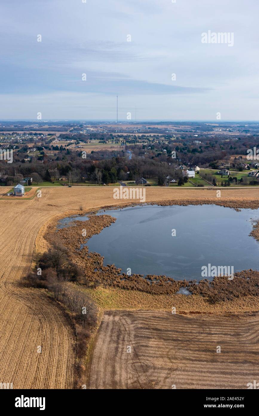 Aerial photograph of the western edge of Middleton, Wisconsin Stock ...