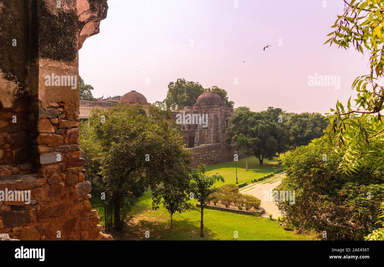 Ruined Buildings of Hauz Khas village,known in the medieval period for ...