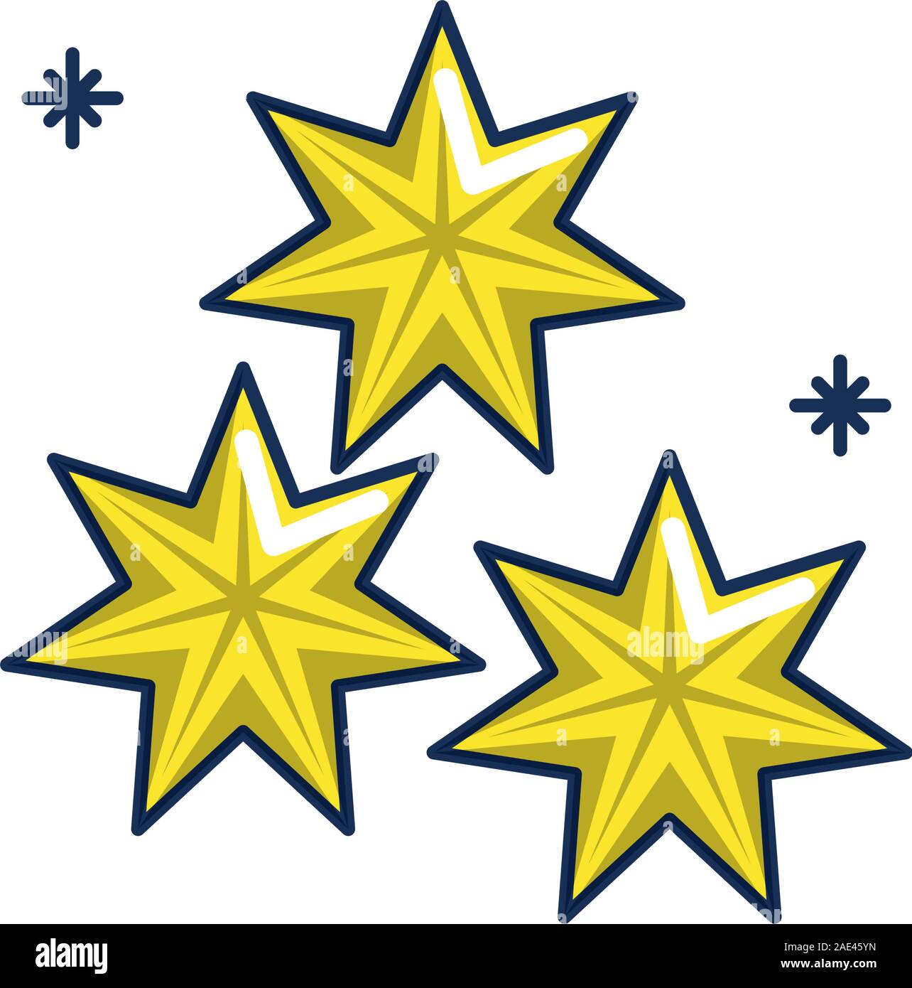stars astrology moon line and fill image vector illustration Stock ...