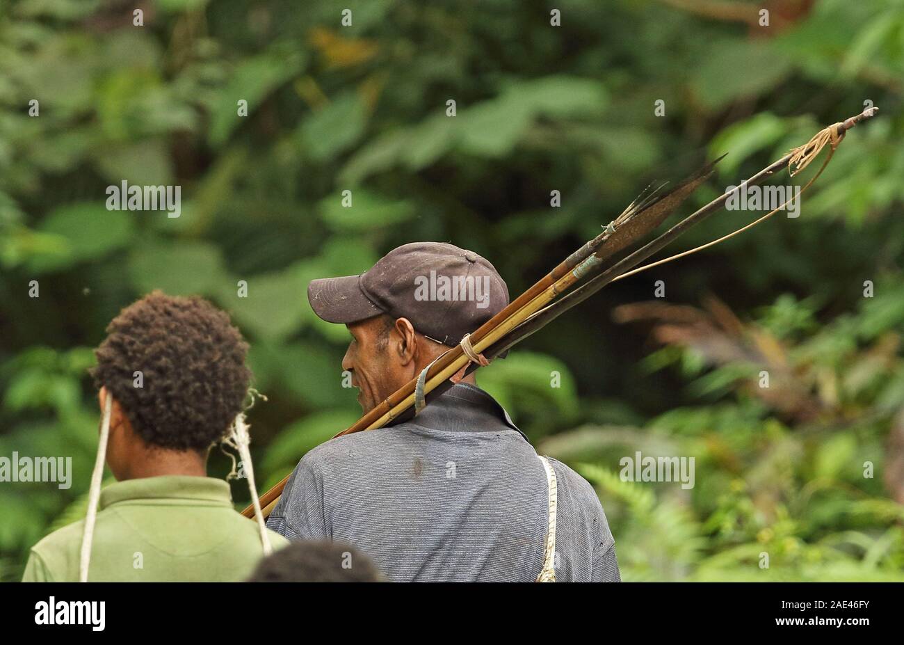 local villager with hunting spears Tabubil, Papua New Guinea July Stock ...