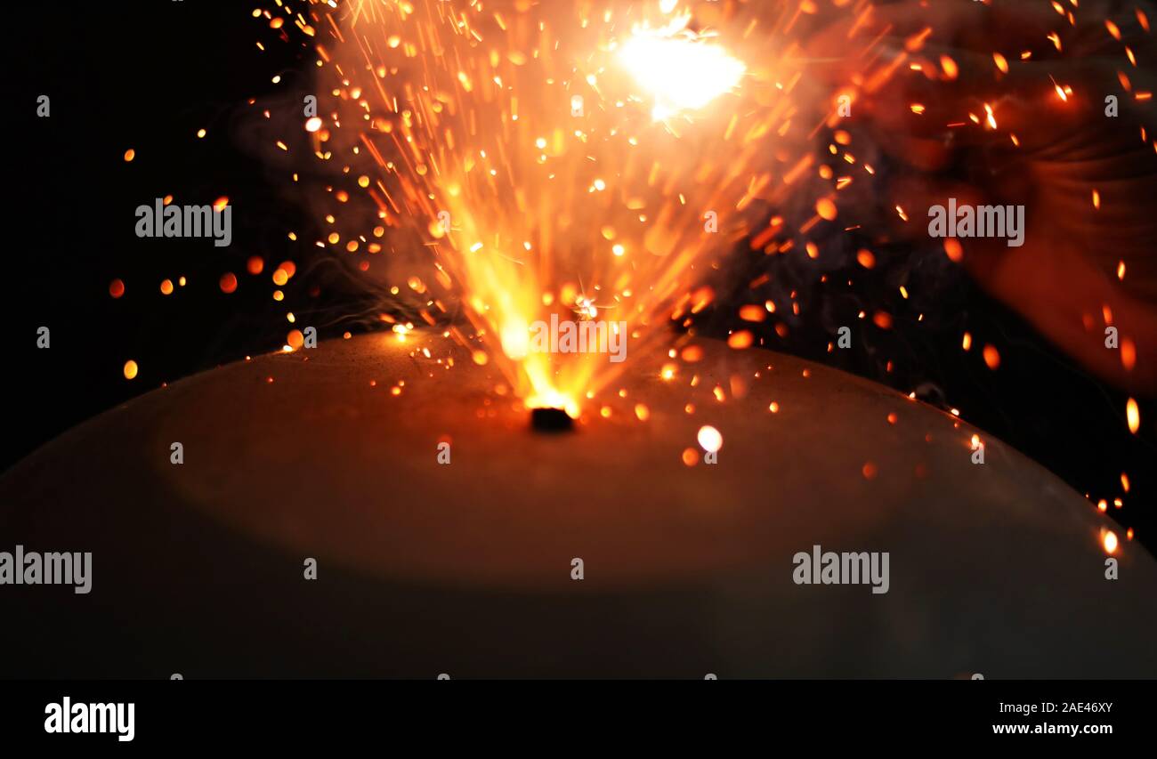 Beautiful Diwali Glowing Firecracker, fire of cracker explosion Stock ...