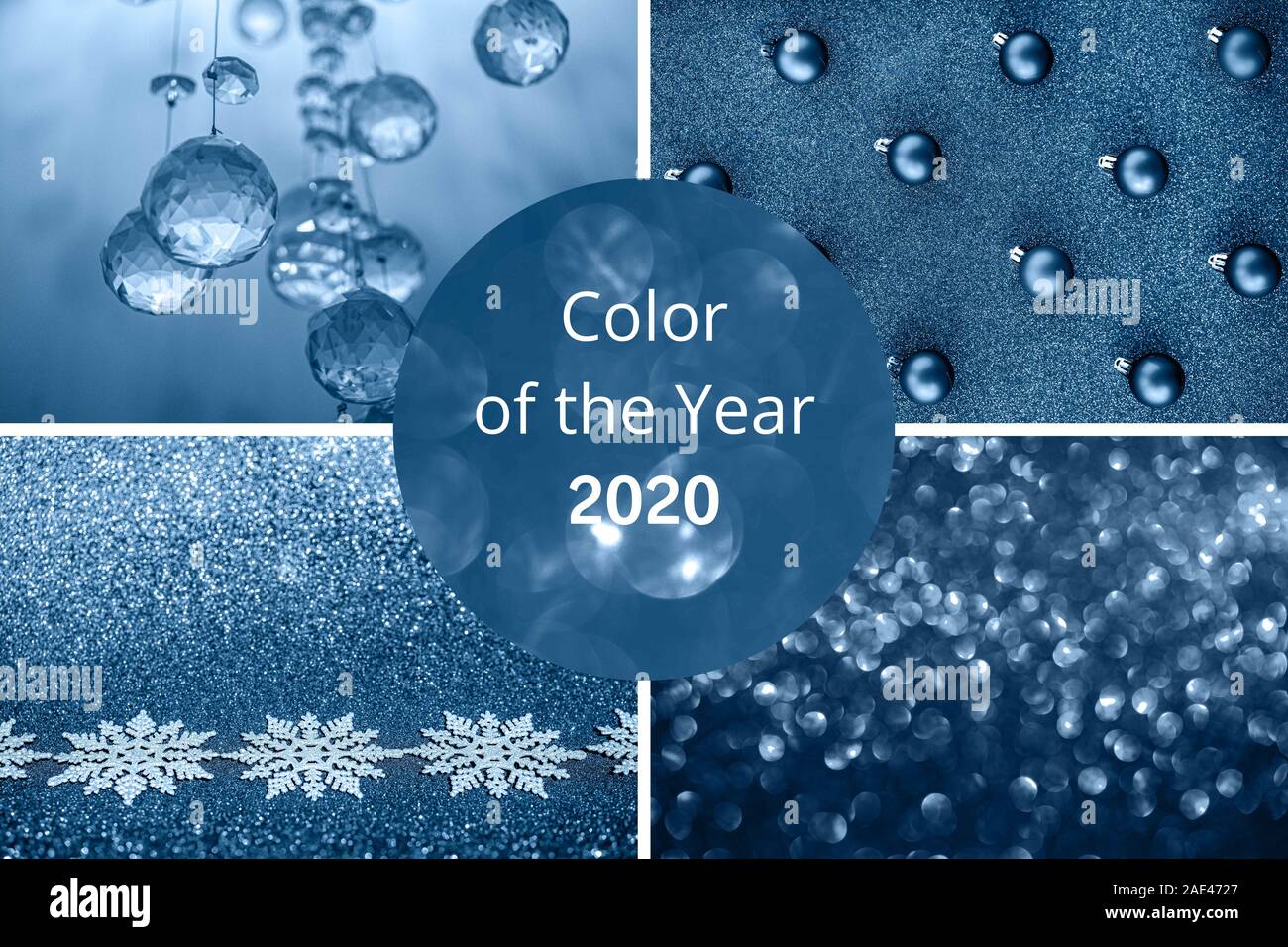 Collage of blue abstract and Christmas pictures and backgrounds in ...