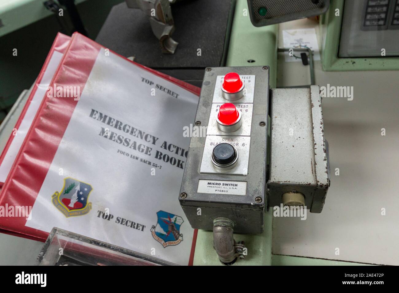 emergency manual and nuclear firing buttons at Titan missile base ...