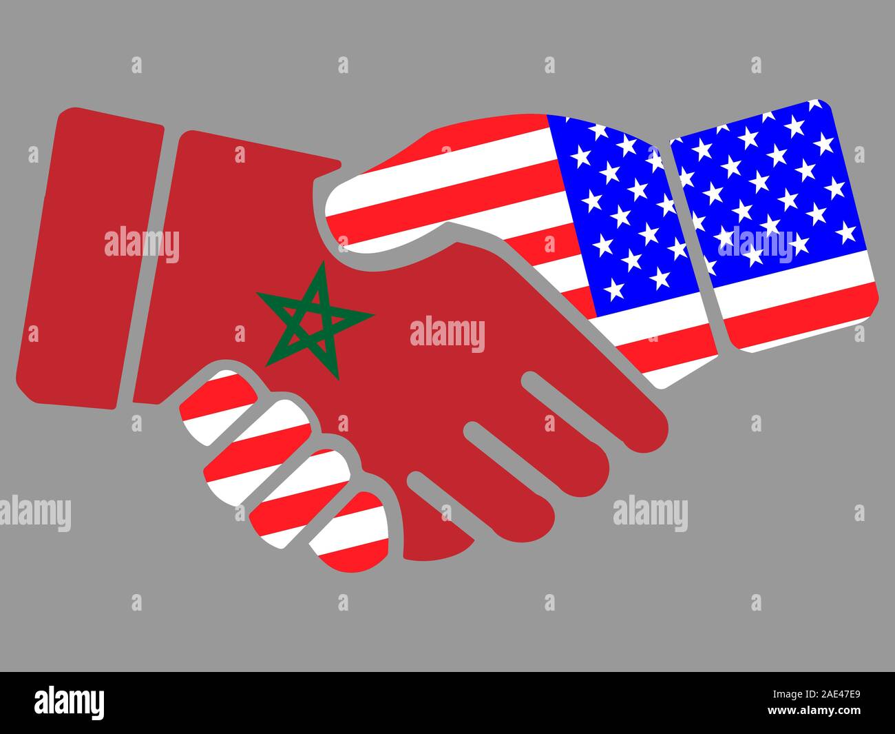 Morocco and USA flags Handshake vector illustration Eps 10 Stock Vector ...