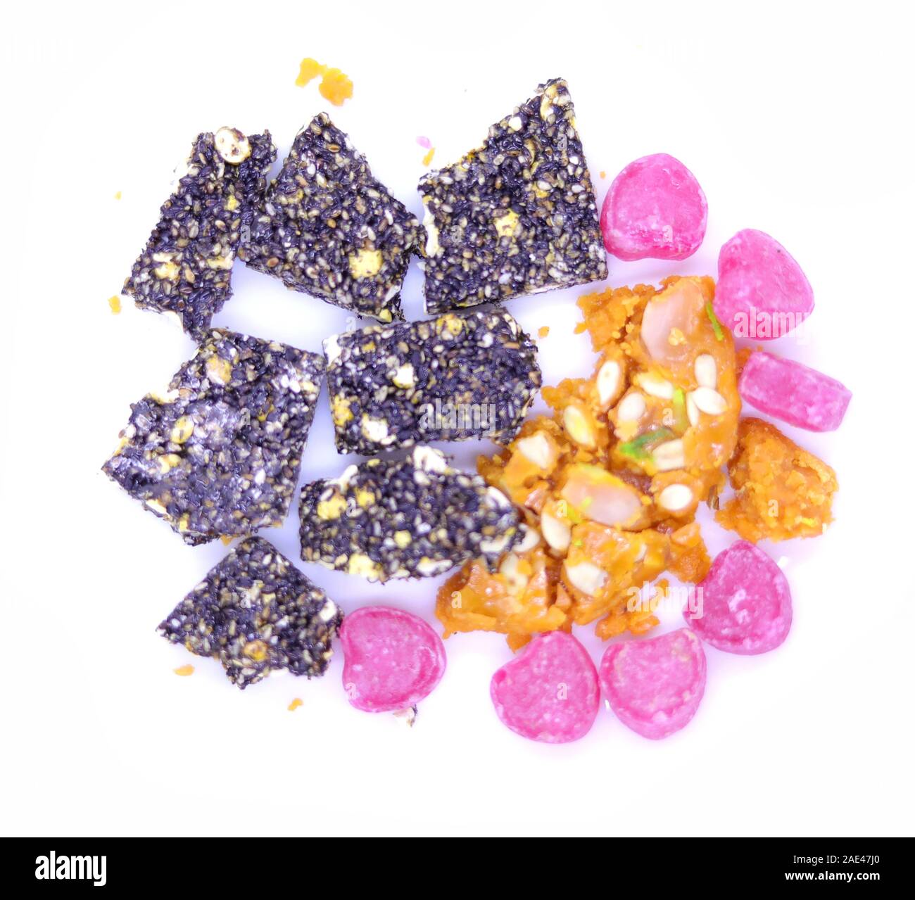 Indian Festival traditional sweets with candy's and copy space Stock ...