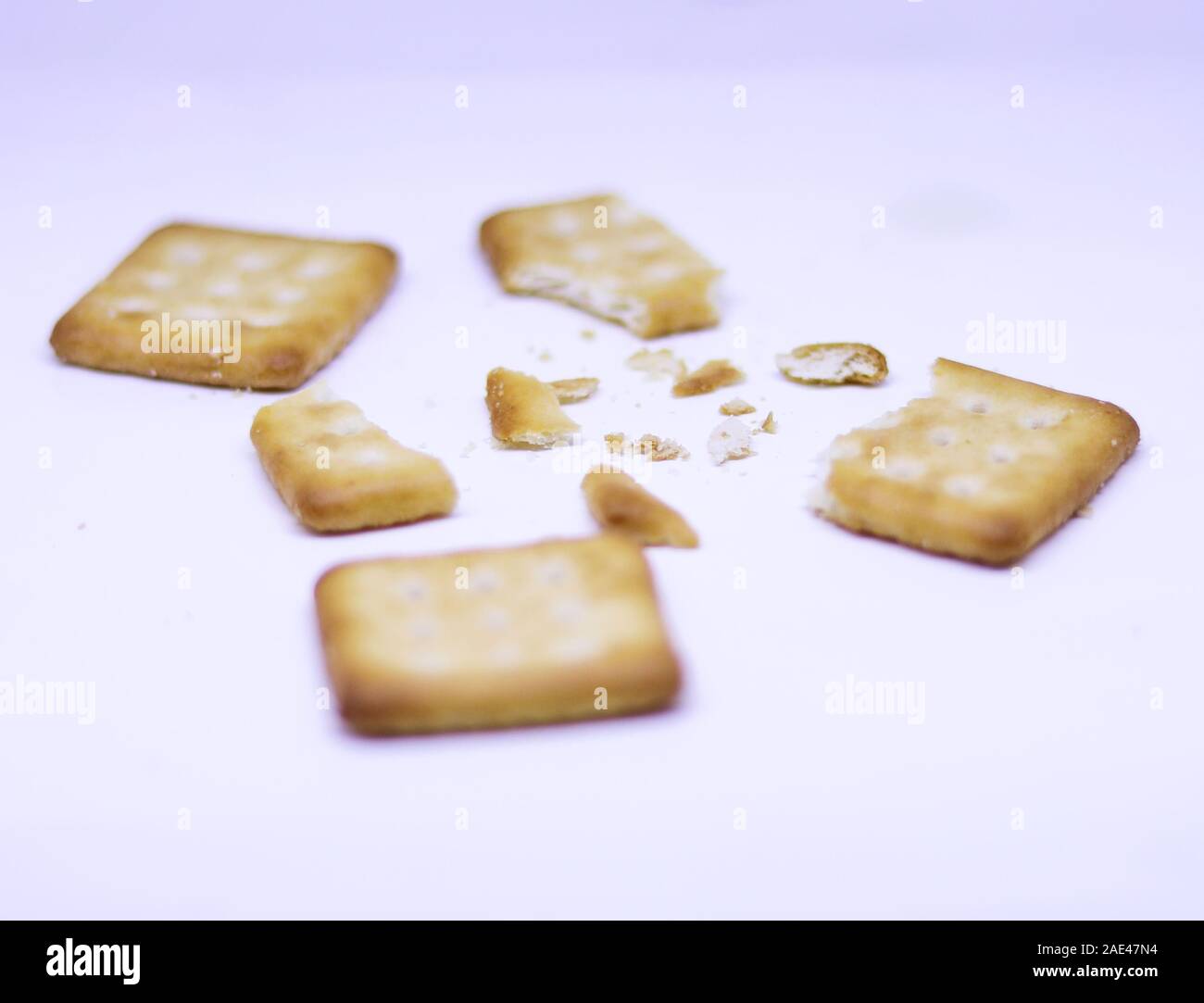 Closeup crushed biscuits isolated on white backgrounds Stock Photo - Alamy