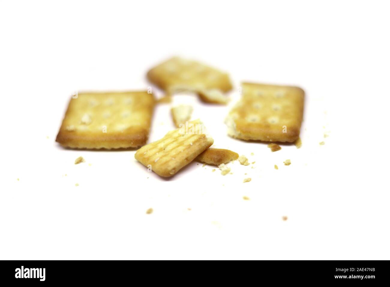 Biscuits broken isolated on white backgrounds Stock Photo - Alamy