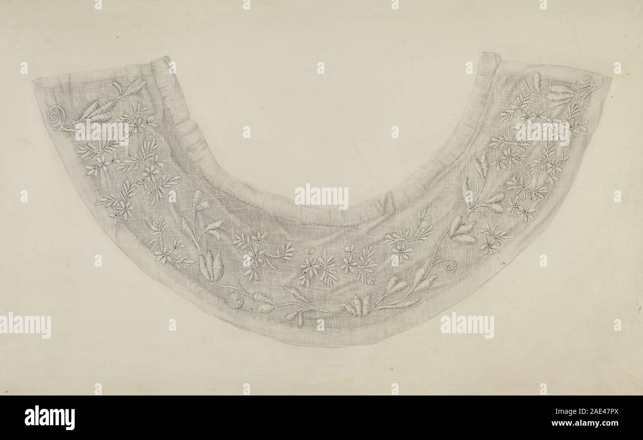 This circa 1938 work by Edith Miller depicts an embroidered linen ...