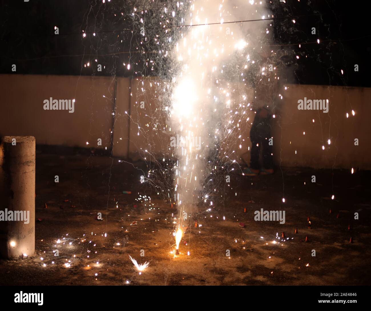 Diwali festival fire works. Diwali festival is celebrated in India in ...