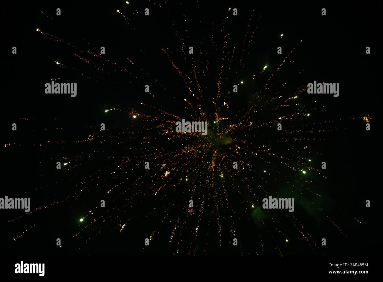 Firework on night background, bursting fireworks with stars and sparks ...