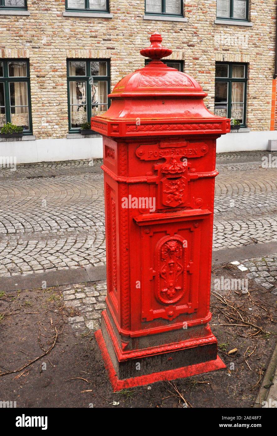 Old Post Box in Bruge, Belgium Stock Photo - Alamy