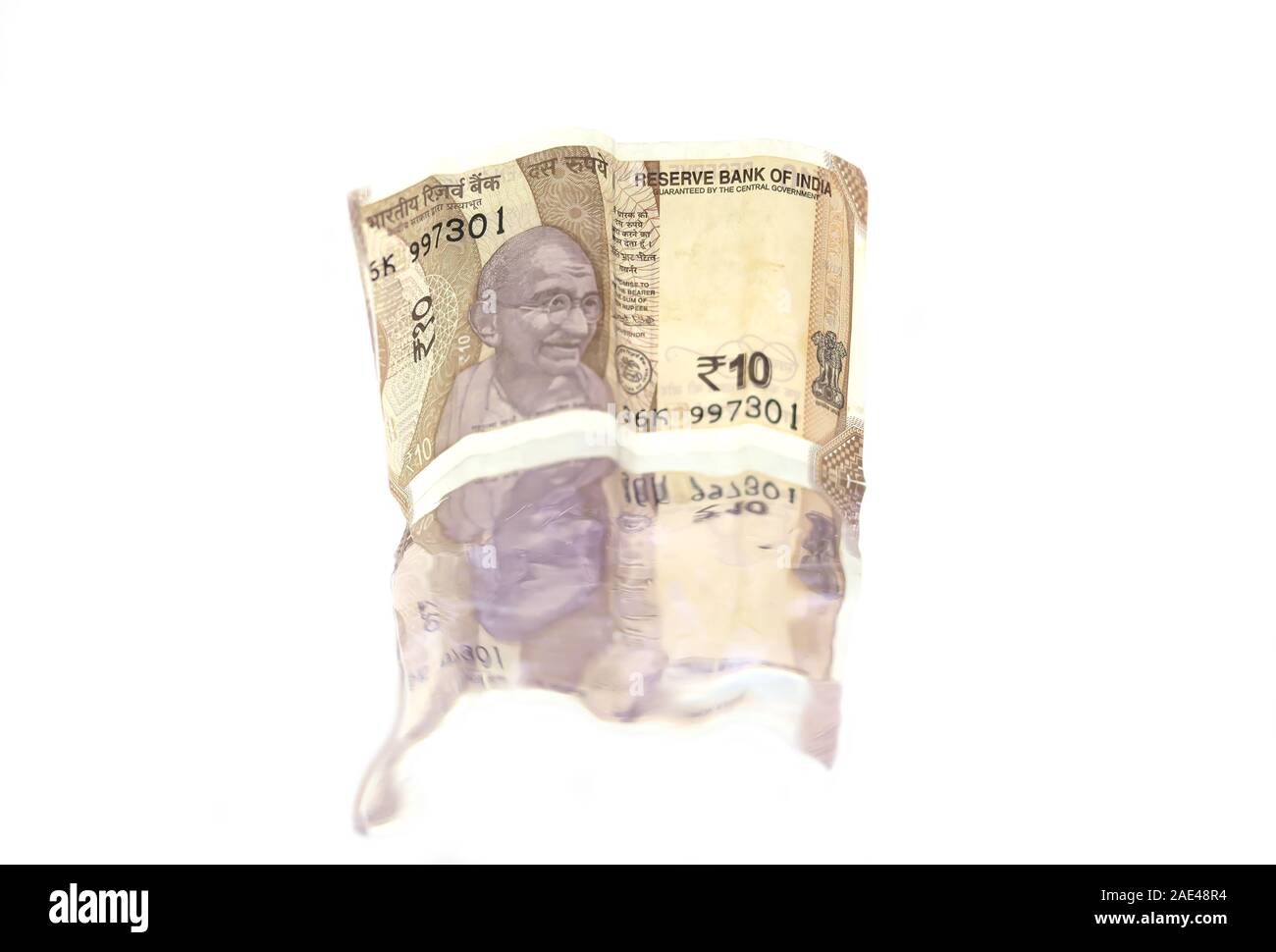 Ten rupee note (Indian Currency) isolated on a white backgrounds Stock ...