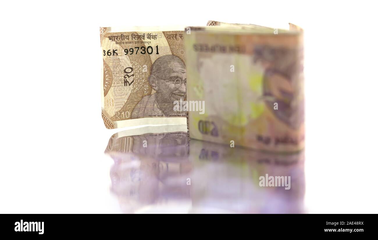 Ten rupee note (Indian Currency) isolated on a white backgrounds Stock ...