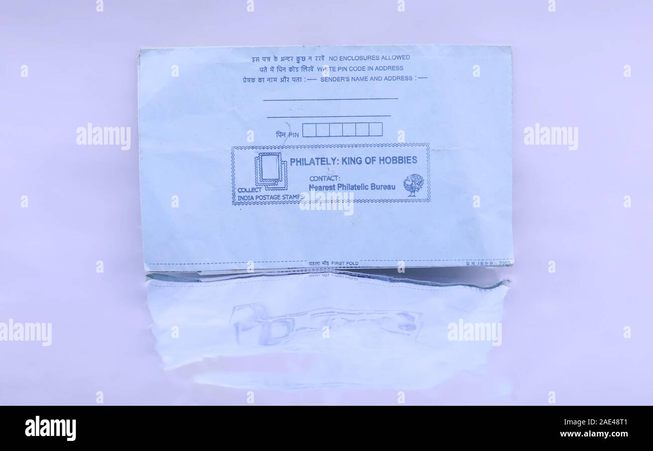 inland letter card on white backgrounds Stock Photo - Alamy