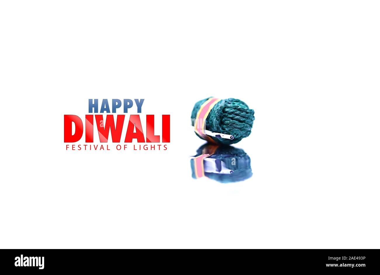Diwali fire bomb cracker with text for Diwali celebration on white ...