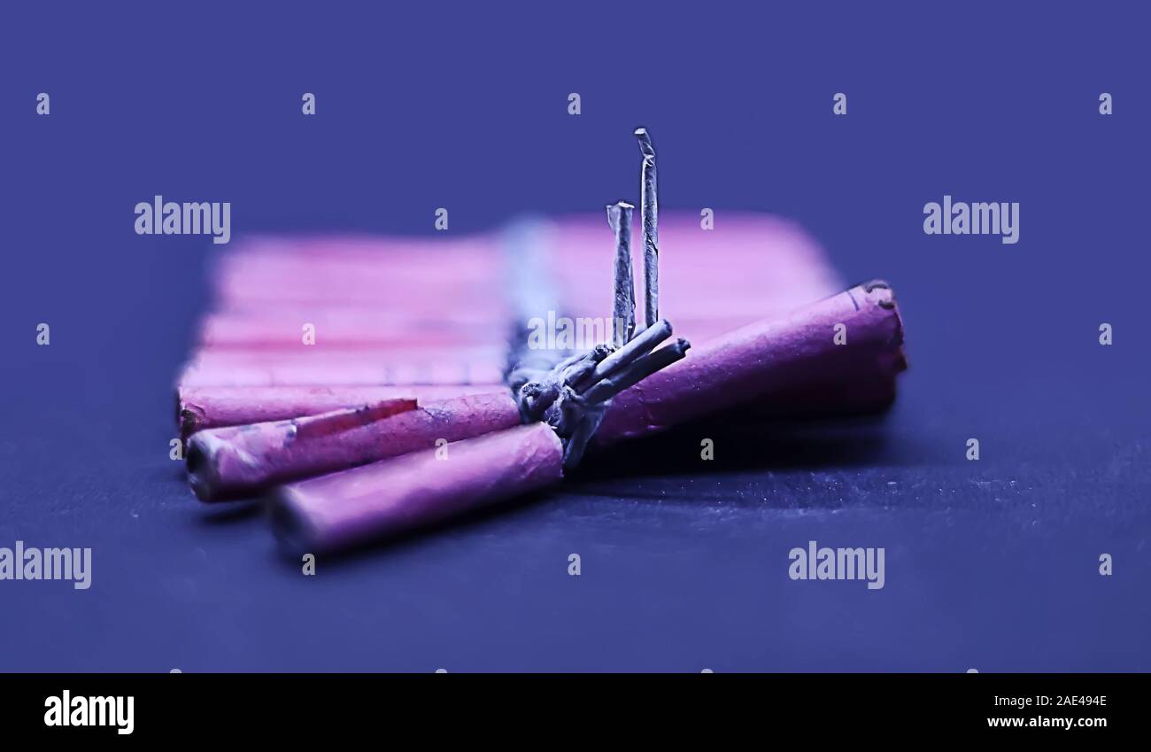 Firecrackers String isolated on black backgrounds Stock Photo - Alamy