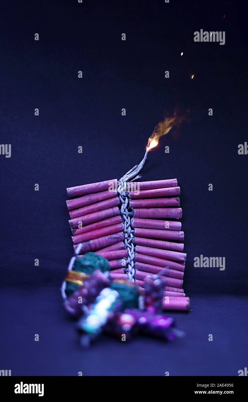 Stack of fire crackers for Diwali festival celebrations Stock Photo - Alamy