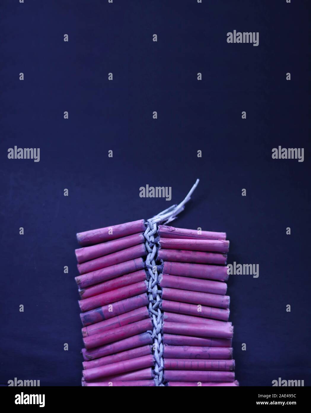 Firecrackers String isolated on black backgrounds Stock Photo - Alamy