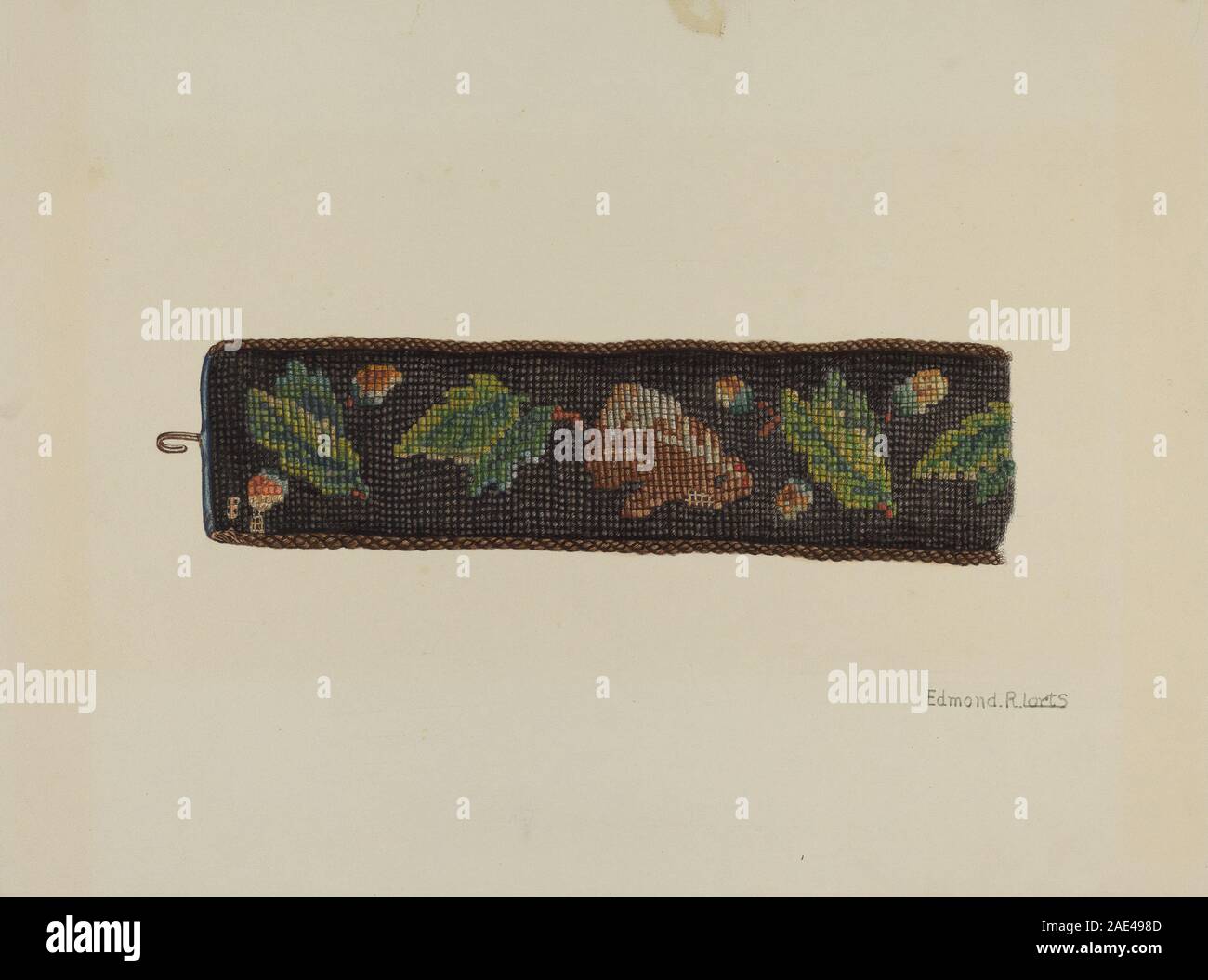 Needlepoint Bell Pull; c. 1941 Edmond Lorts, Needlepoint Bell Pull, c ...