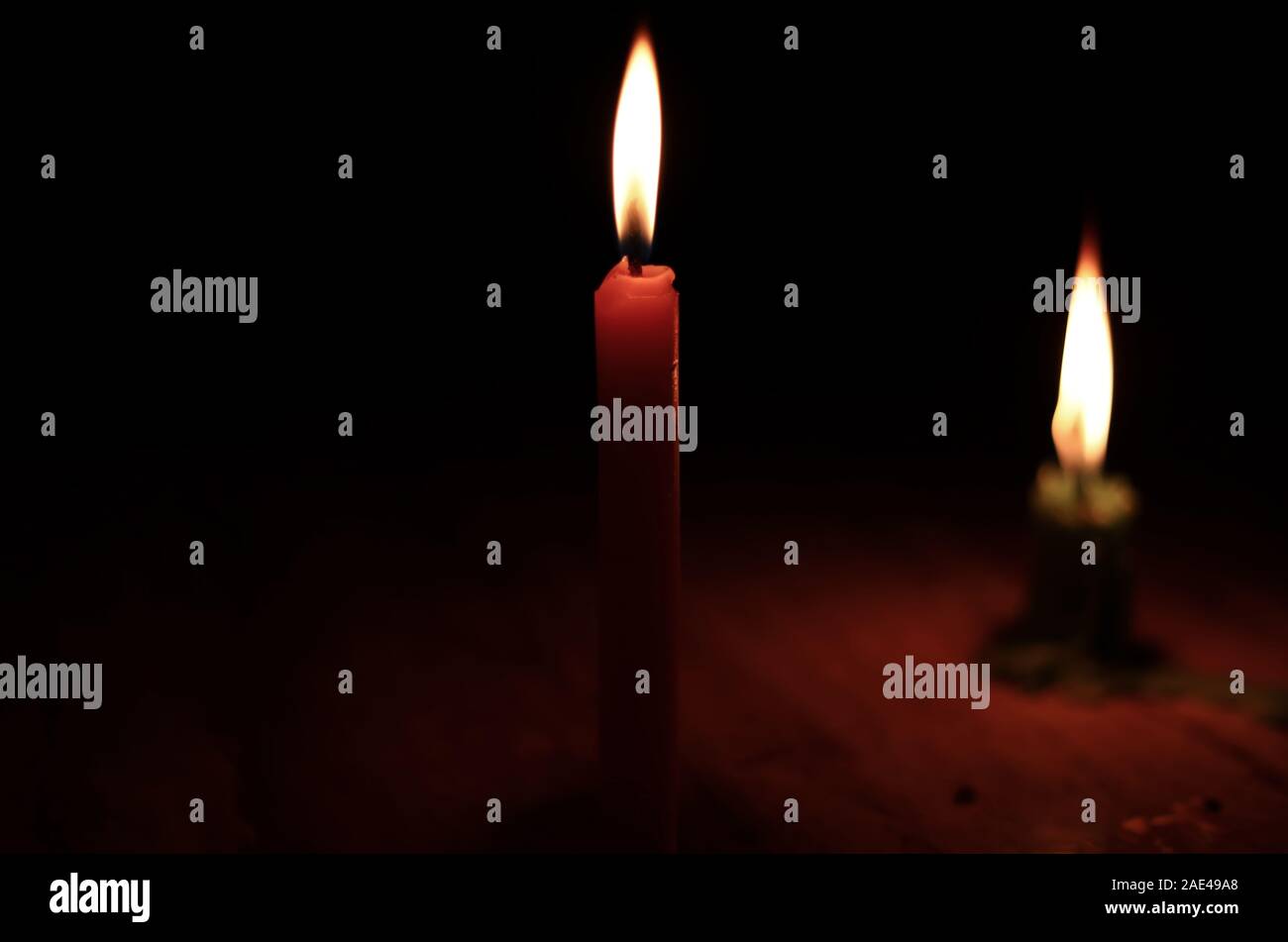 Candle light in the dark room Stock Photo - Alamy