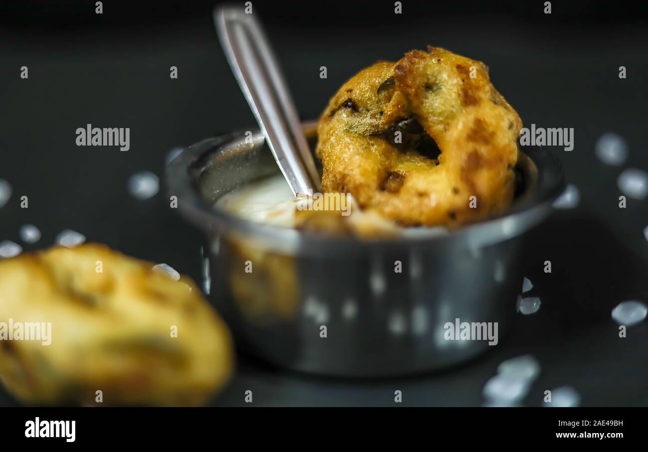 Semiya payasam with vada a popular south Indian festival food on black ...