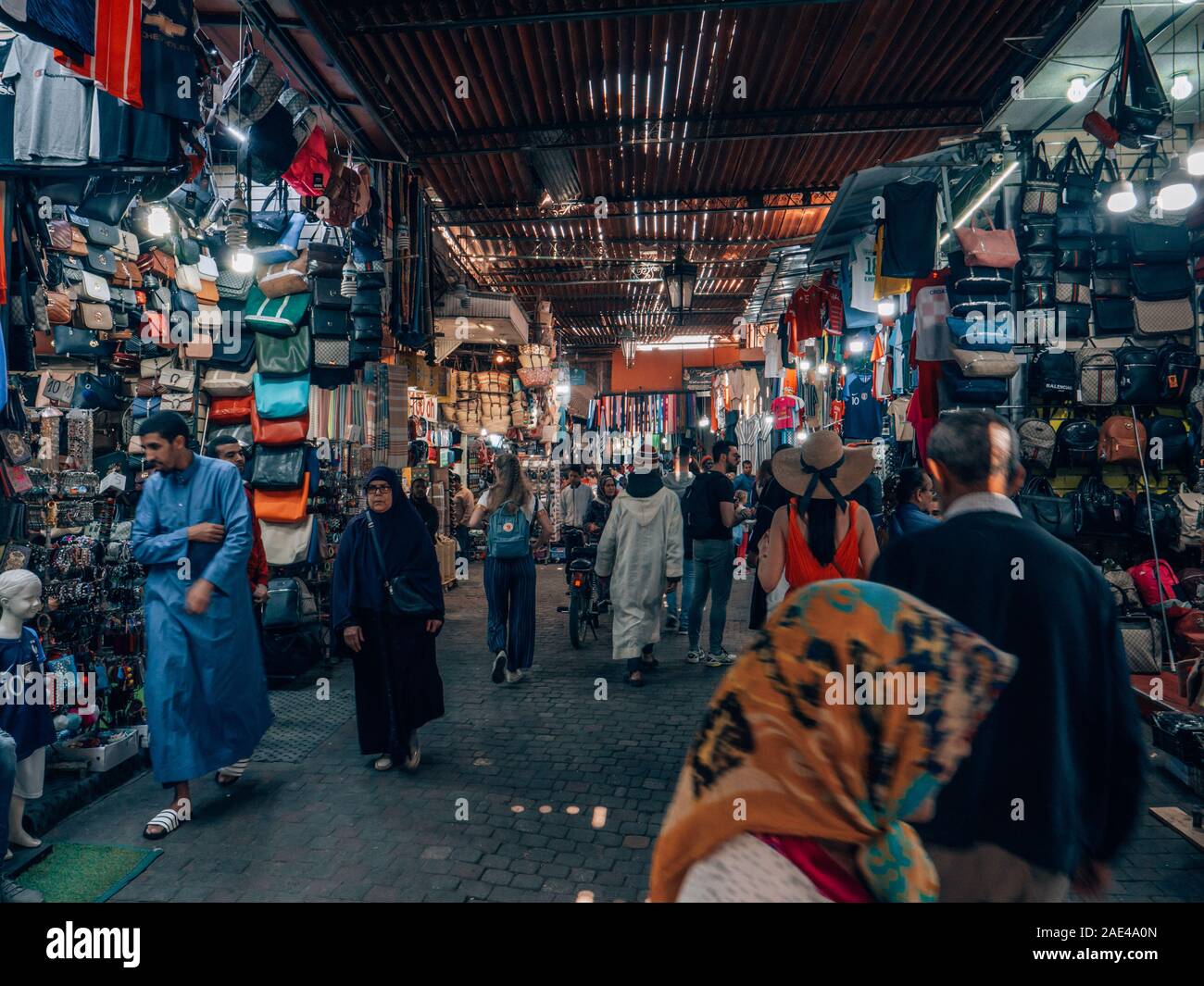 The main soukh in marrakech, morocco on a busy day Stock Photo - Alamy