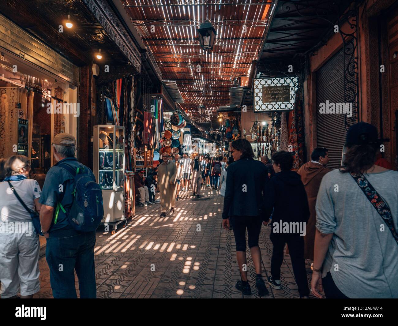 The main soukh in marrakech, morocco on a busy day Stock Photo - Alamy