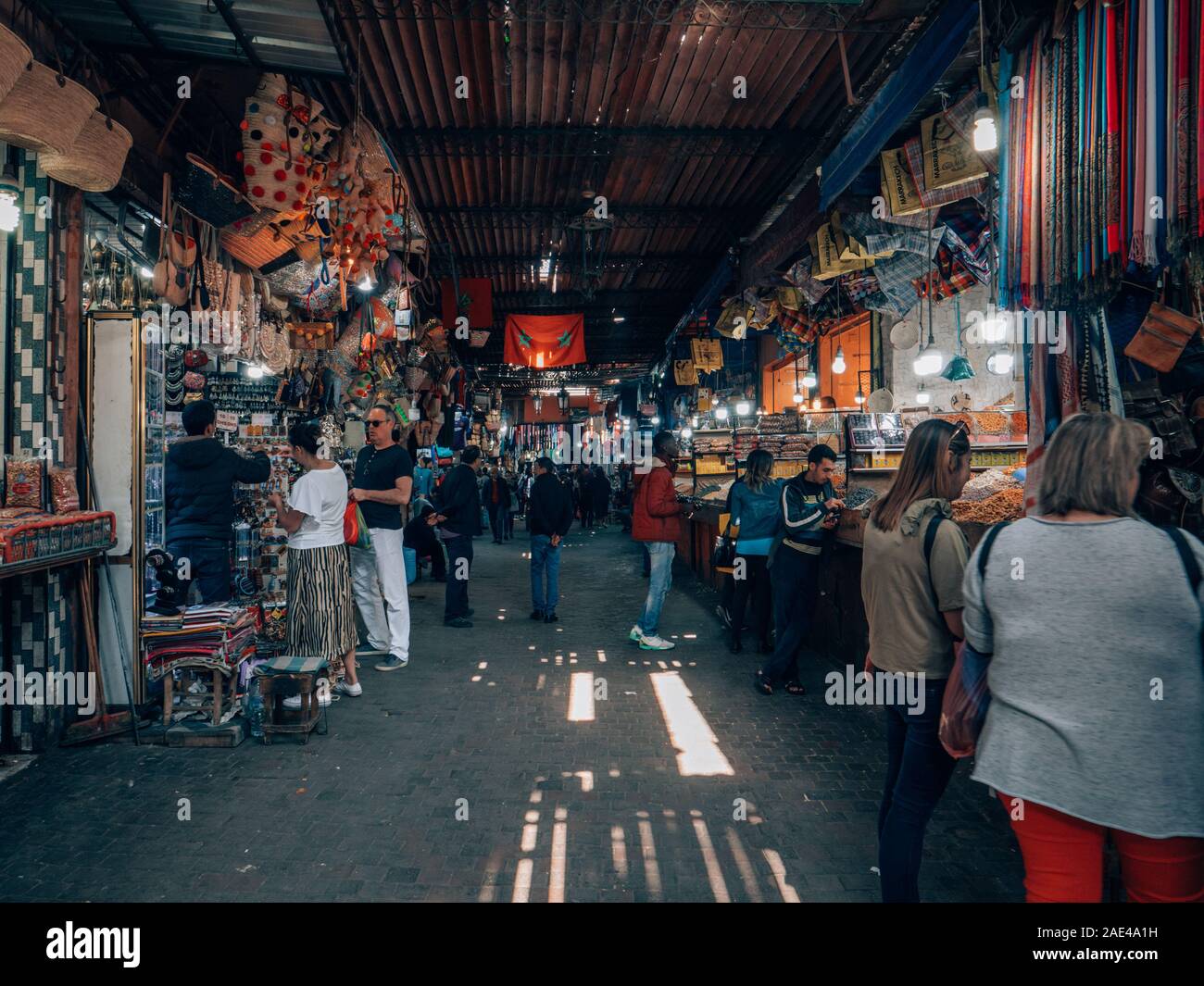 The main soukh in marrakech, morocco on a busy day Stock Photo - Alamy