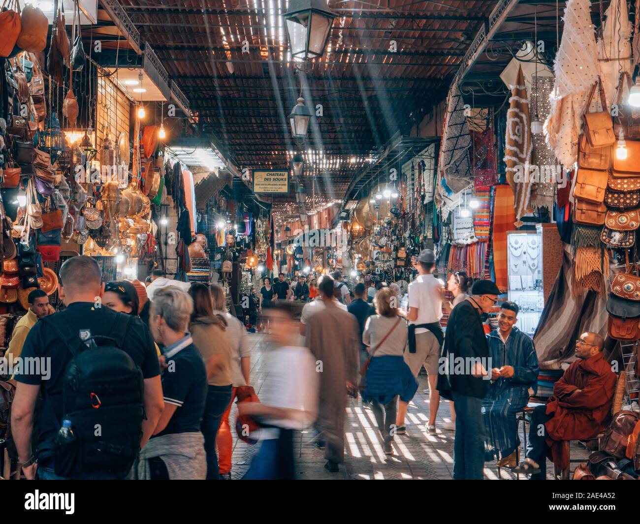 The main soukh in marrakech, morocco on a busy day Stock Photo - Alamy