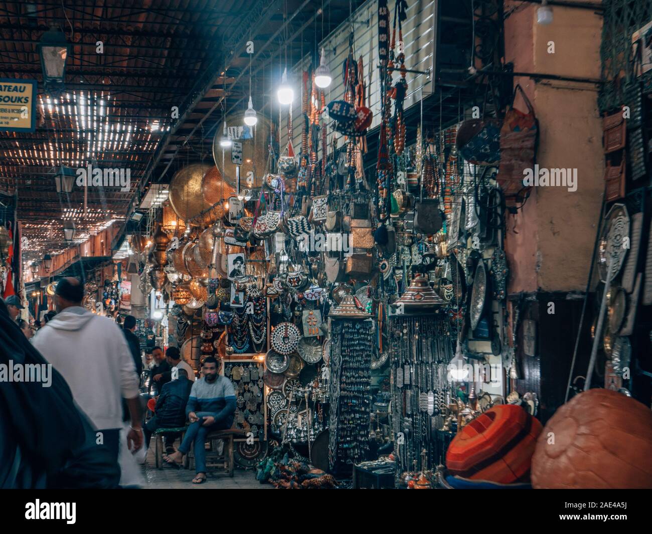 The main soukh in marrakech, morocco on a busy day Stock Photo - Alamy