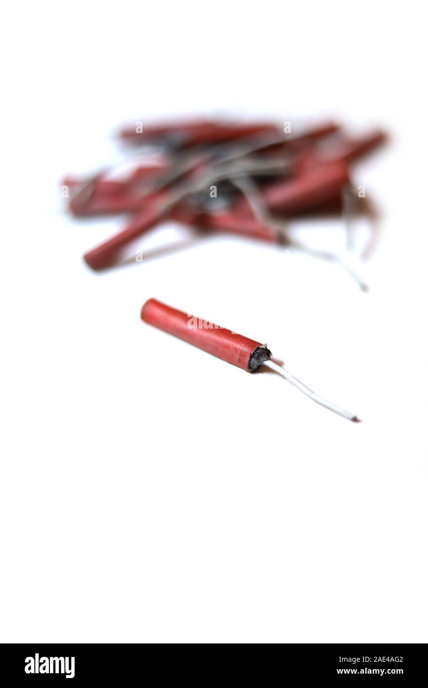 Firecrackers isolated on white backgrounds Stock Photo - Alamy