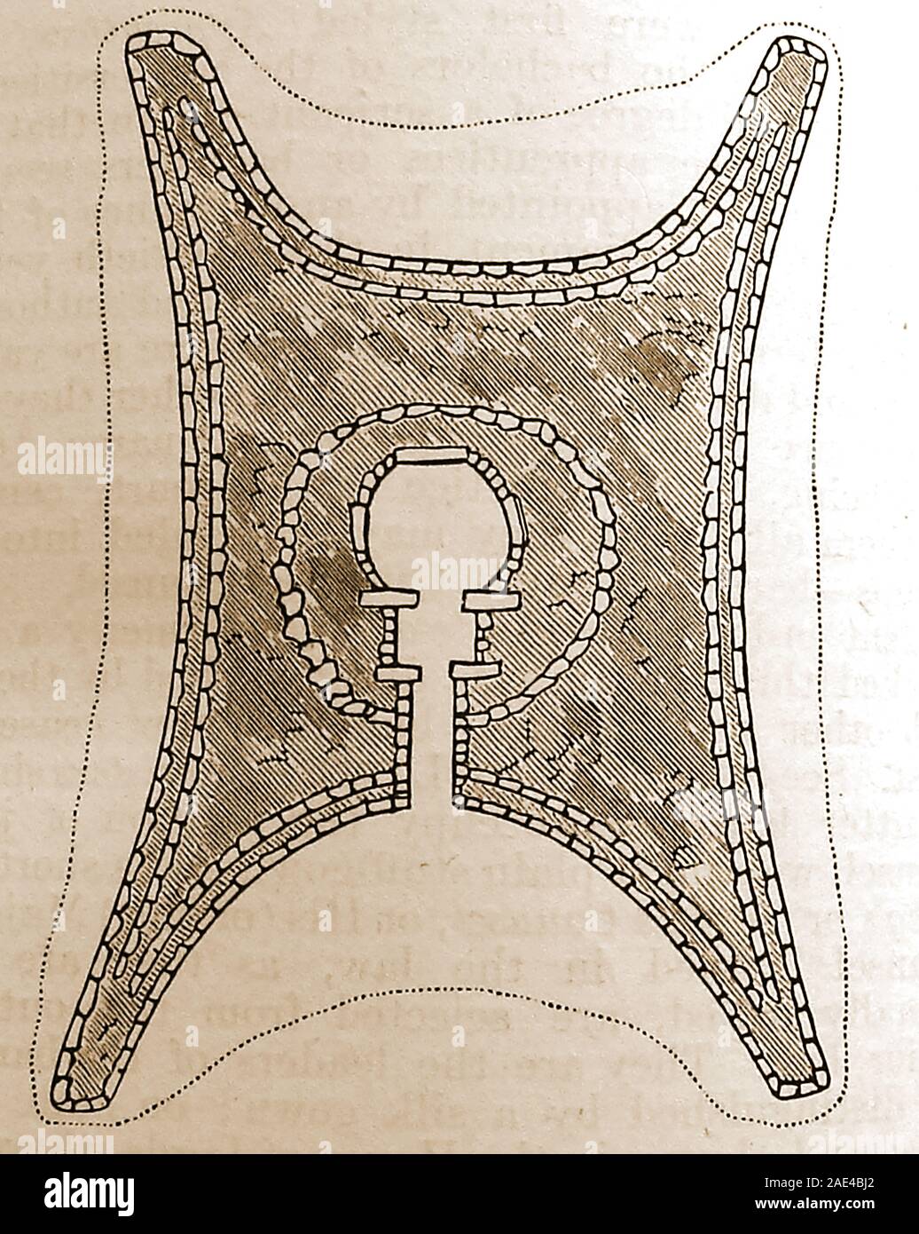 1888 representation of the plan of the Chambered Barrow at Garrywhin ...