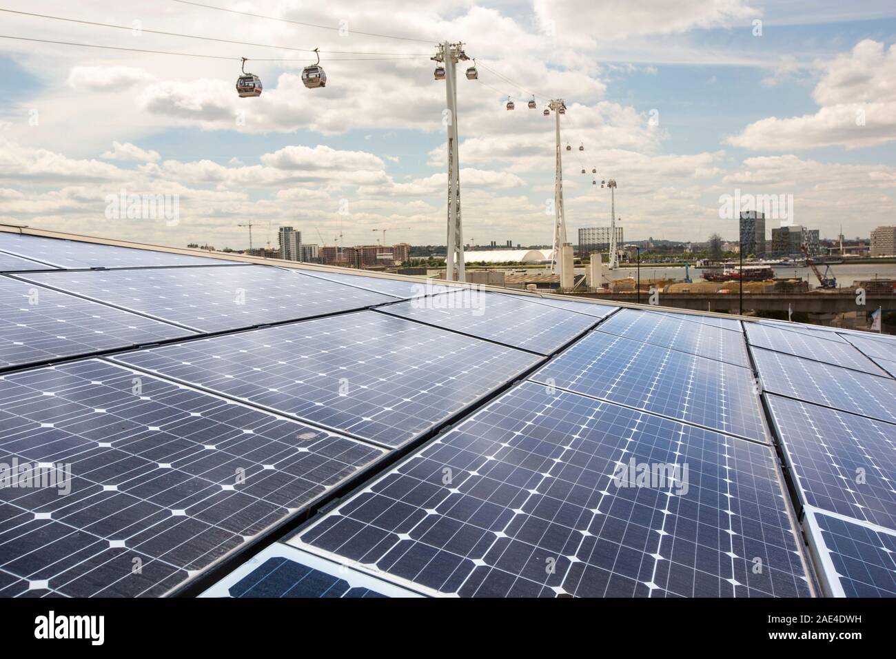 Solar PV panels on the roof of the Crystal building which is the first ...