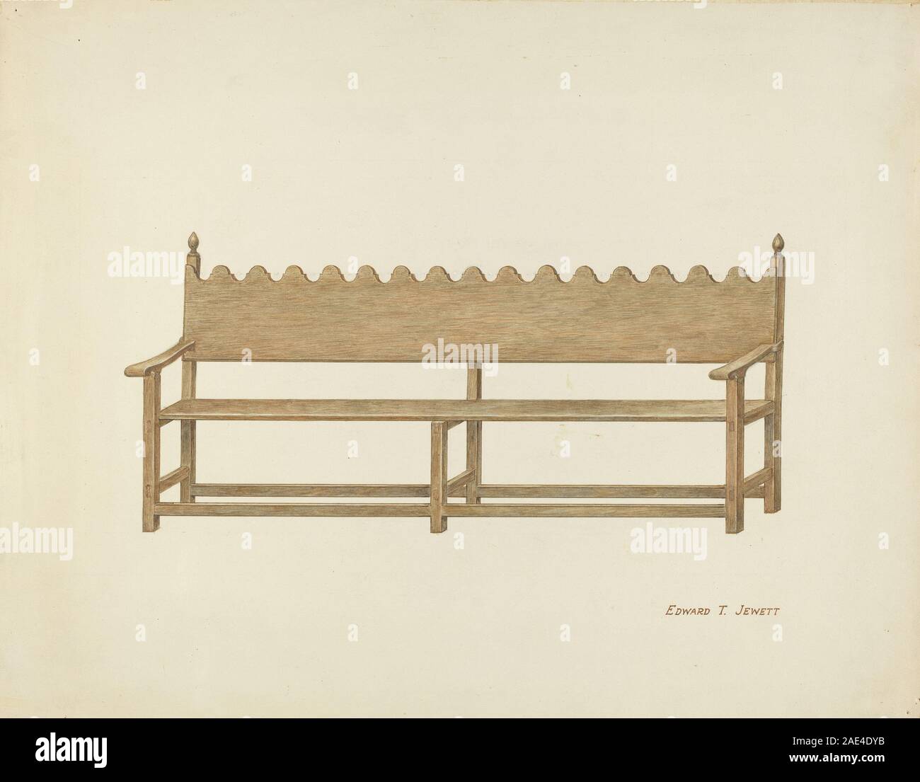 Mission Bench; c. 1936 Edward Jewett, Mission Bench, c 1936 Stock Photo ...