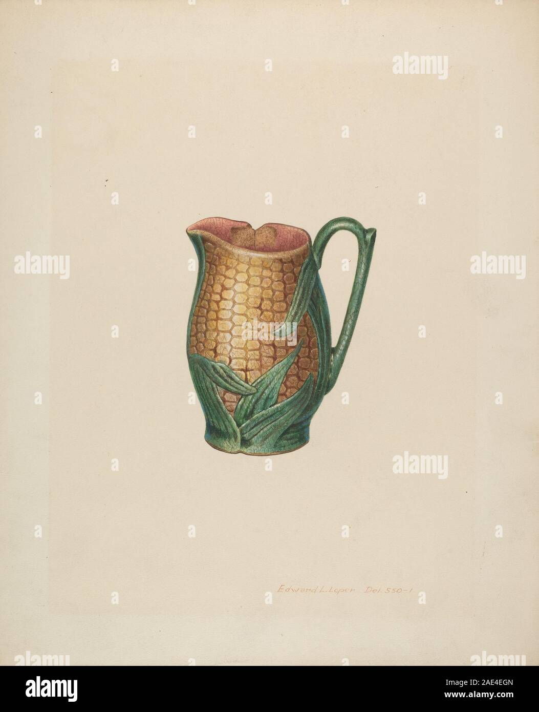 A cream pitcher made around 1940 by Edward L. Loper, used for serving ...
