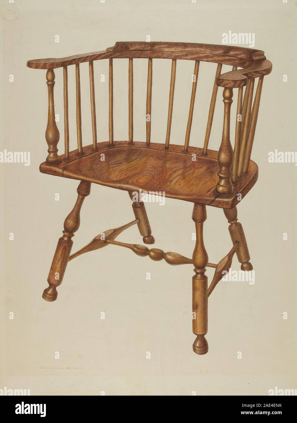 Low-back Stretcher Chair; c. 1942 Edward L Loper, Low-back Stretcher ...