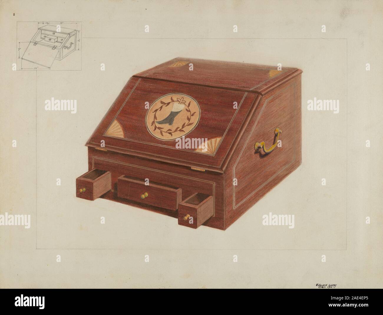 Portable Secretary; c. 1937 Edward L Loper, Portable Secretary, c 1937 ...