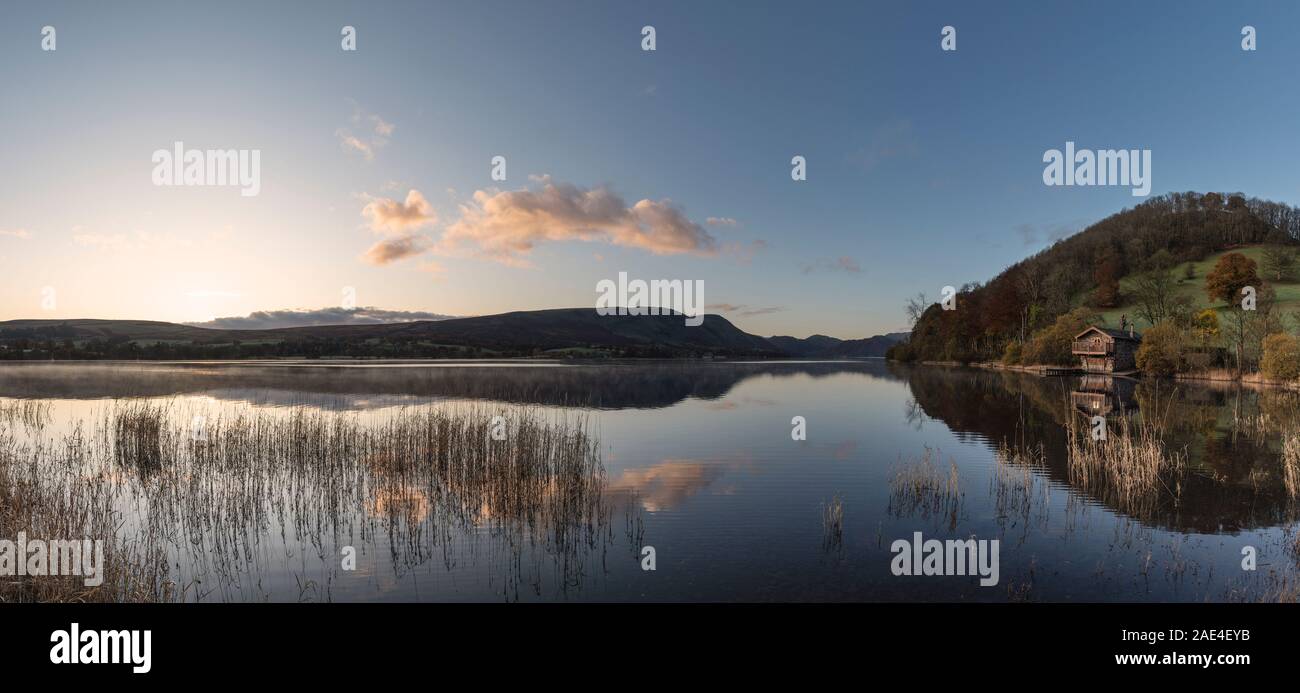 Stunning sunrise Autumn Fall landscape image of Ullswater in Lake ...
