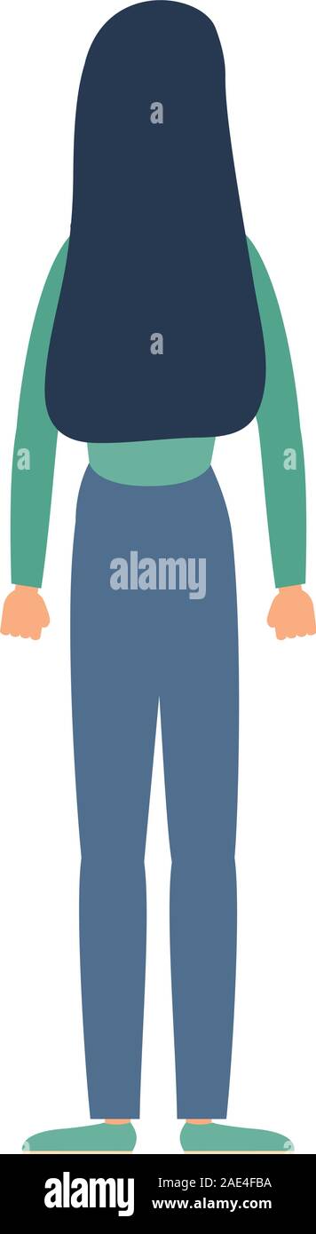 young woman back avatar character icon Stock Vector Image & Art - Alamy