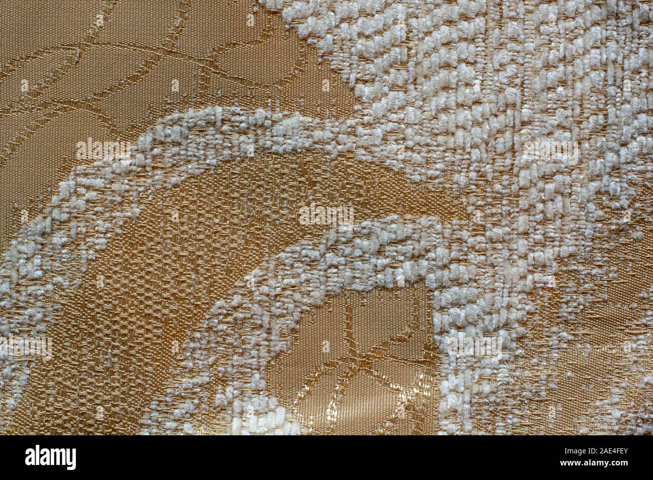 Color fabric texture. Soft brown fabric with woolly white fluffy ...