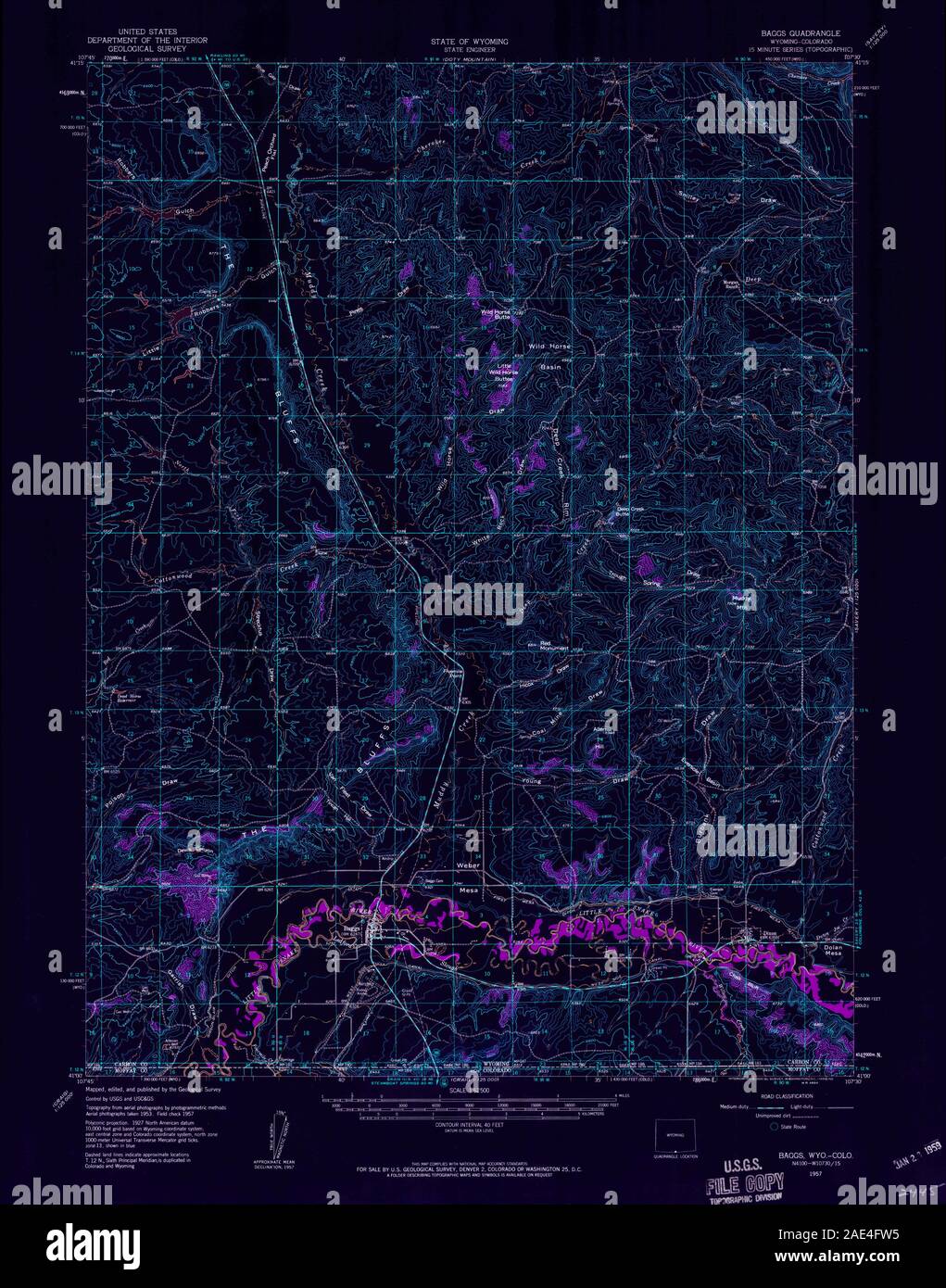 Map of baggs hi-res stock photography and images - Alamy