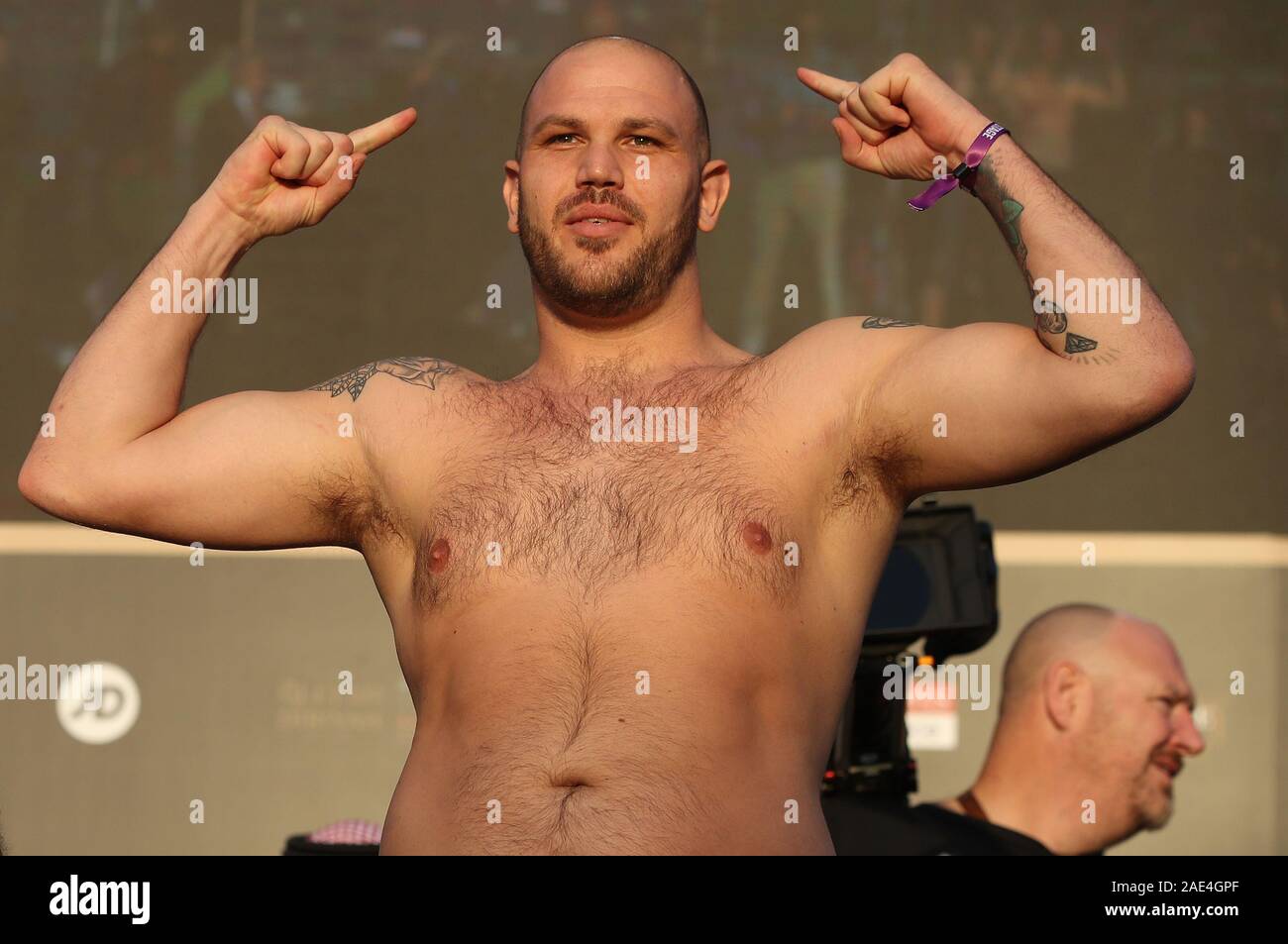Tom Little during the weigh in at the Al Faisaliah Hotel in Riyadh ...