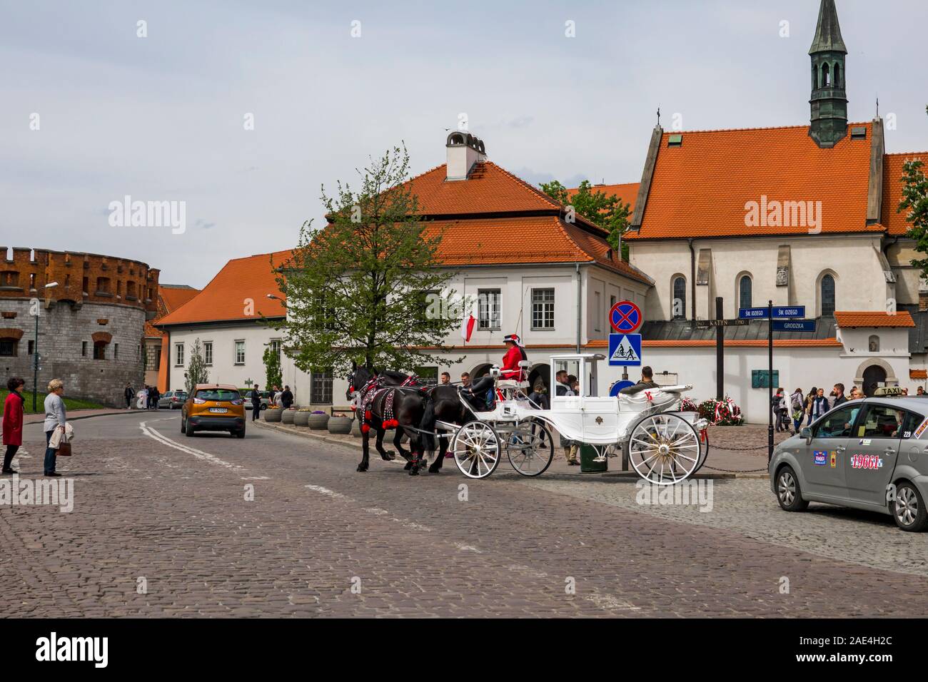krakow poland downtown activity Stock Photo - Alamy