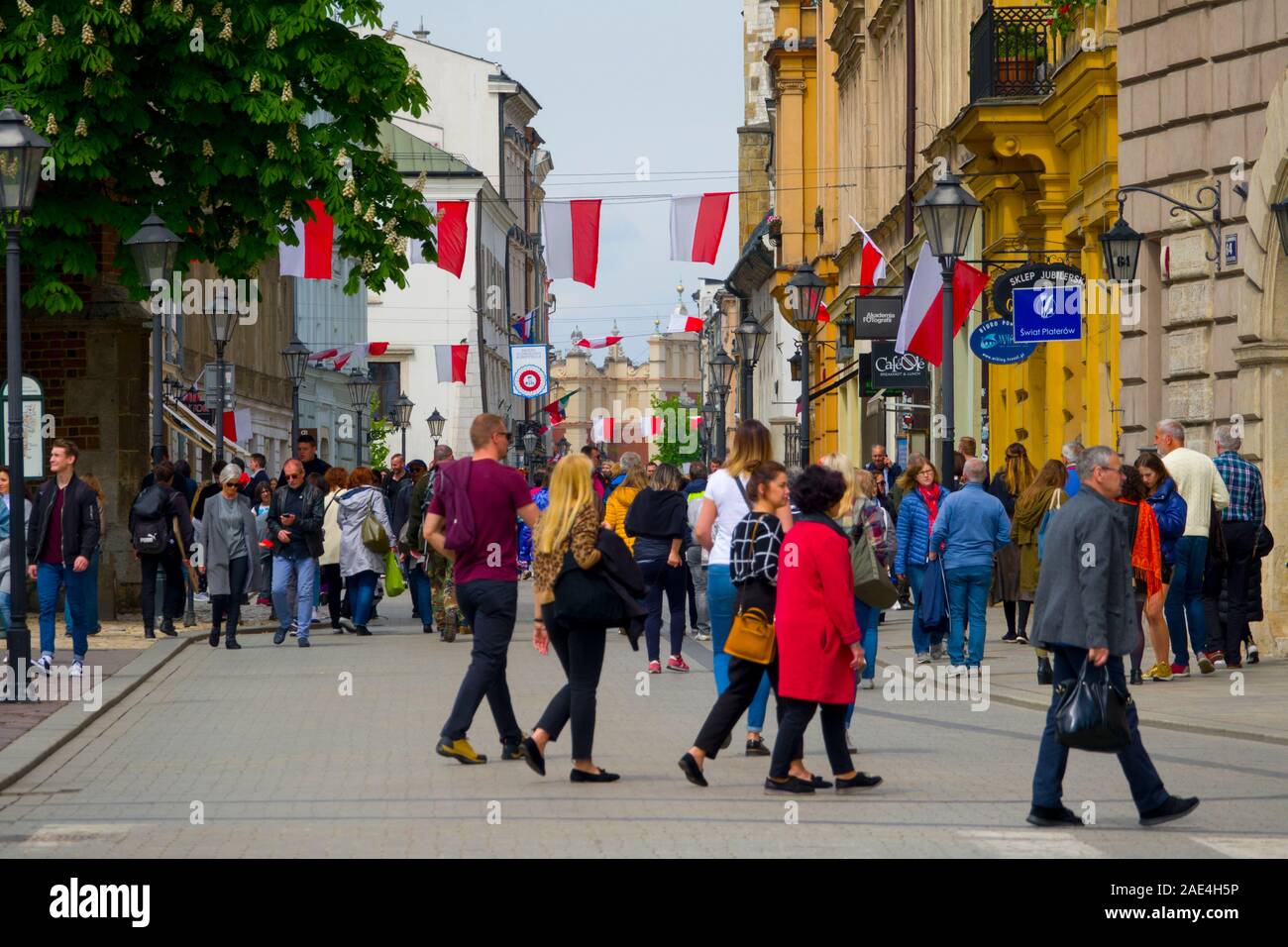 krakow poland downtown activity Stock Photo - Alamy