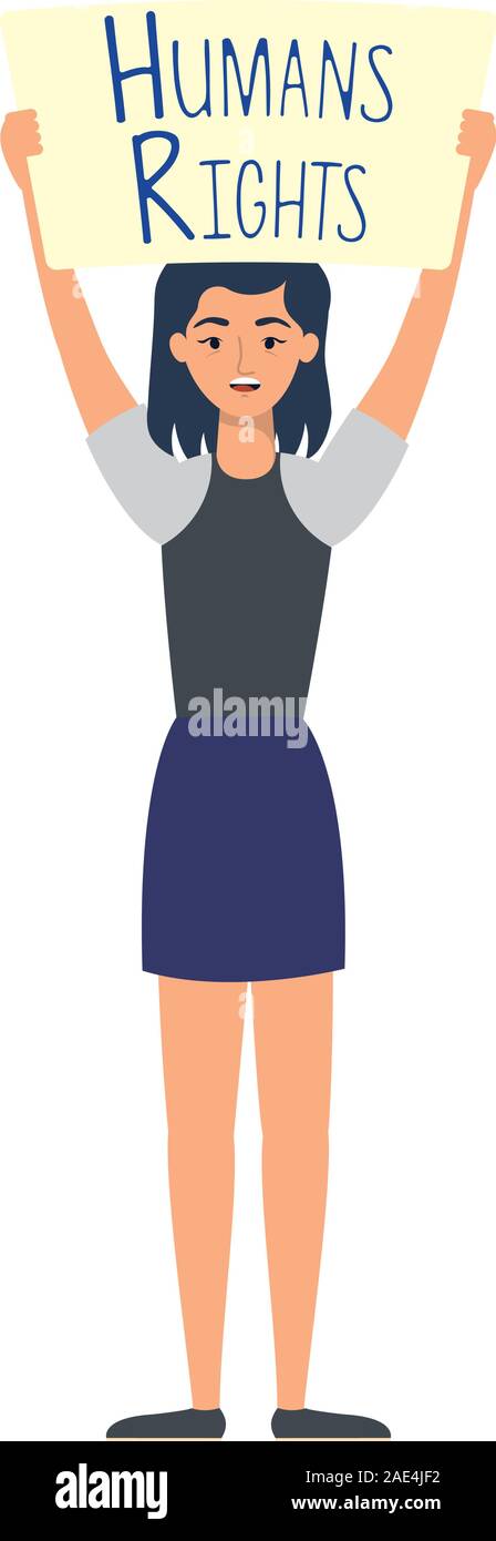 young woman with human rights label character Stock Vector Image & Art ...