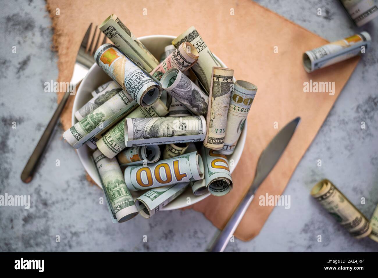 Rolled Dollar Bill Face High Resolution Stock Photography and Images ...