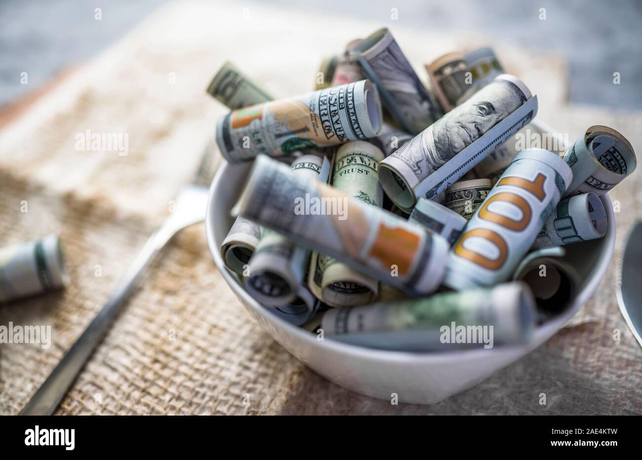 Rolled currency bill dollar bill face hi-res stock photography and ...