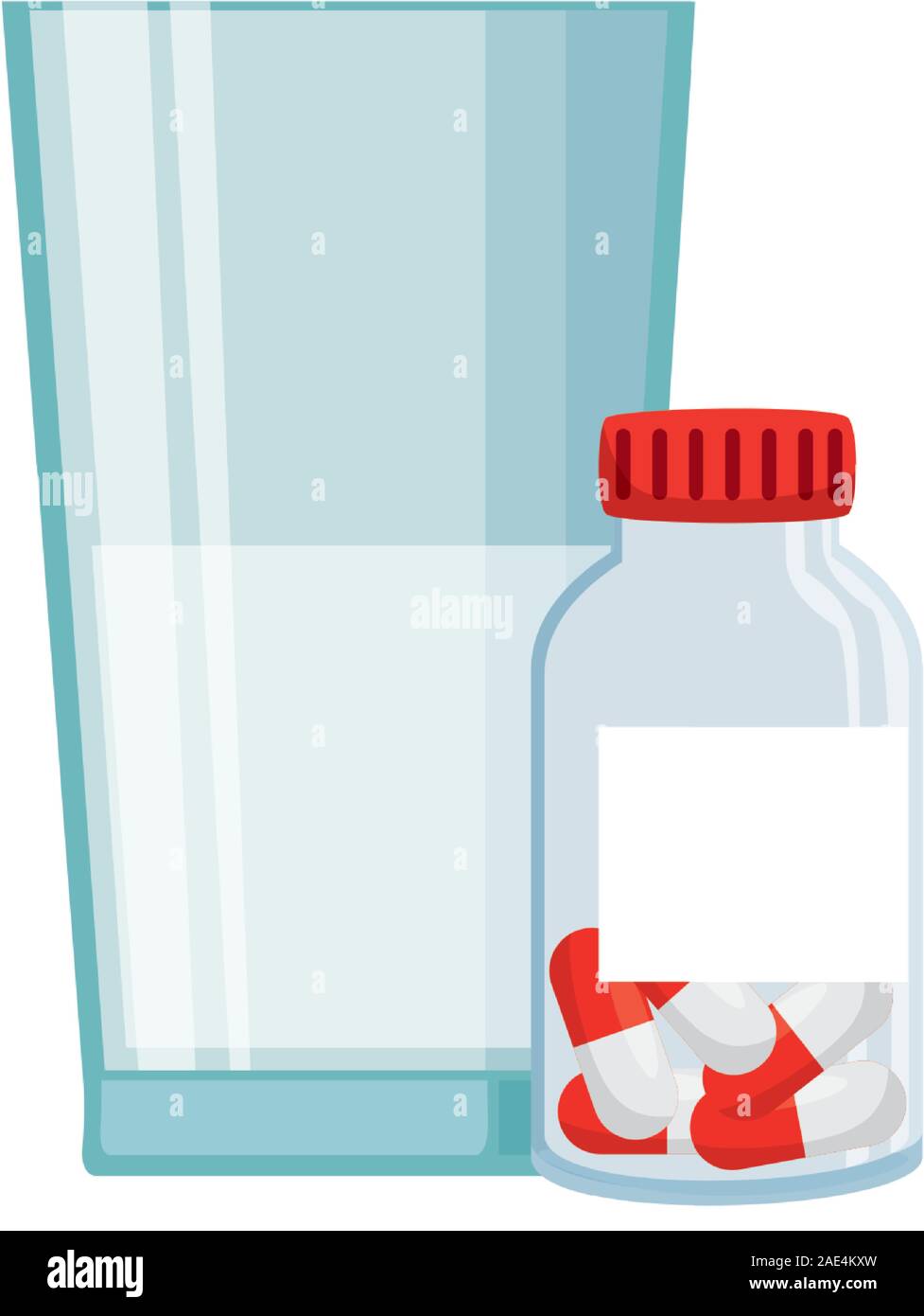 Isolated vitamin jar and glass vector design Stock Vector Image & Art ...