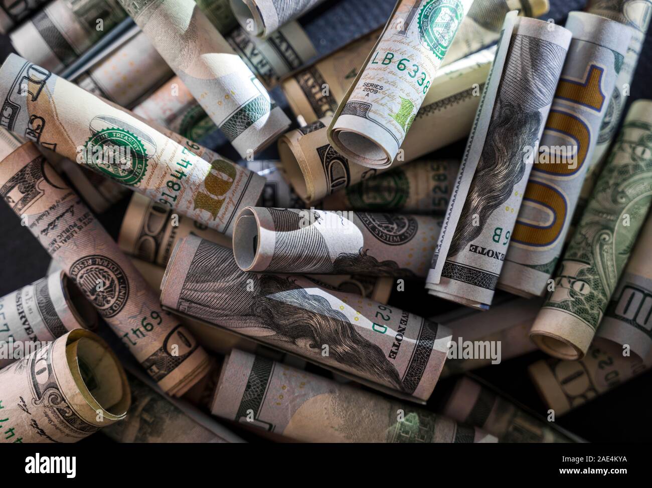 Rolled currency bill dollar bill face hi-res stock photography and ...